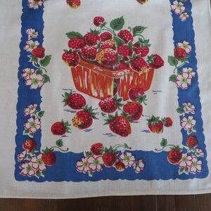 Vintage | Kitchen | Vintage Mid Century Tea Kitchen Towel Strawberry ...